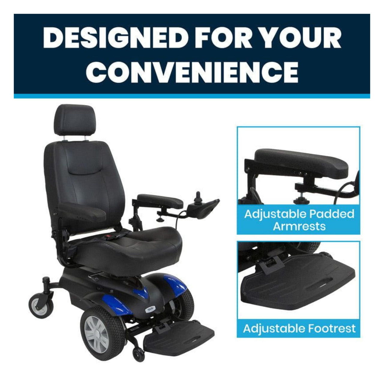 Vive Model V Electric Wheelchair with Captain's Seat