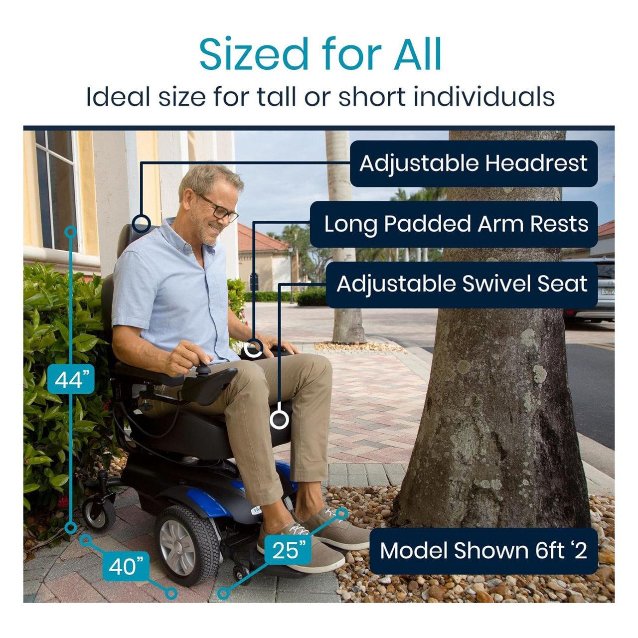 Vive Model V Electric Wheelchair with Captain's Seat
