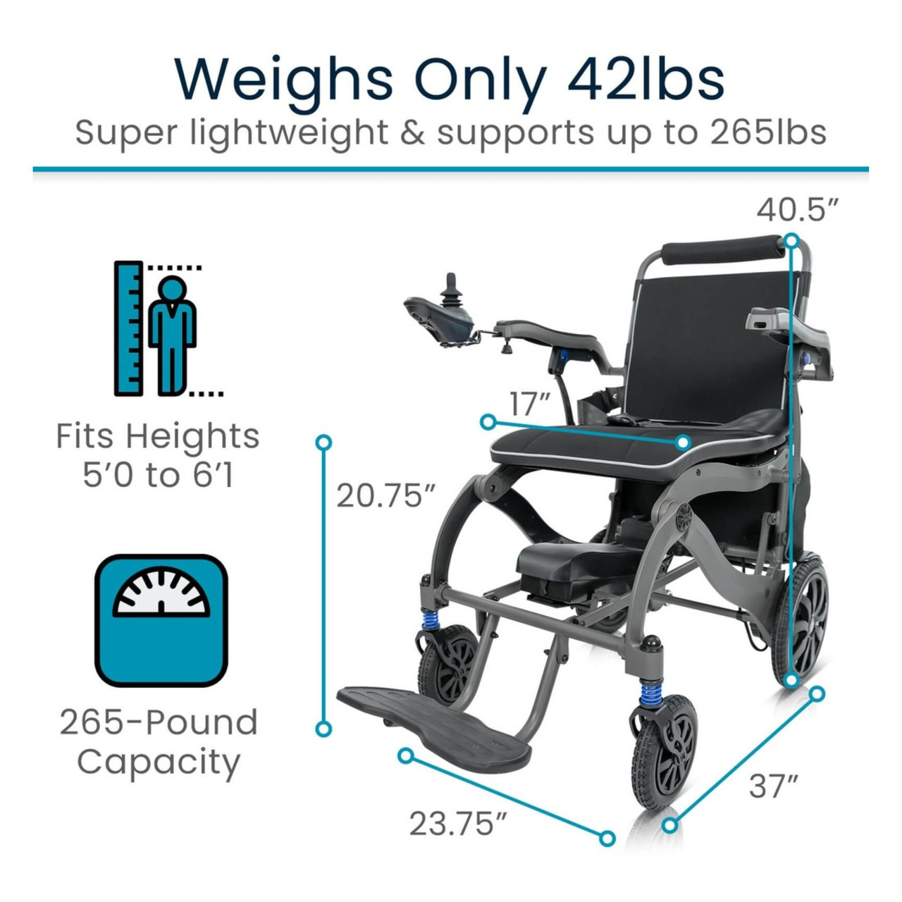 Vive Health Air Frame Foldable Power Wheelchair