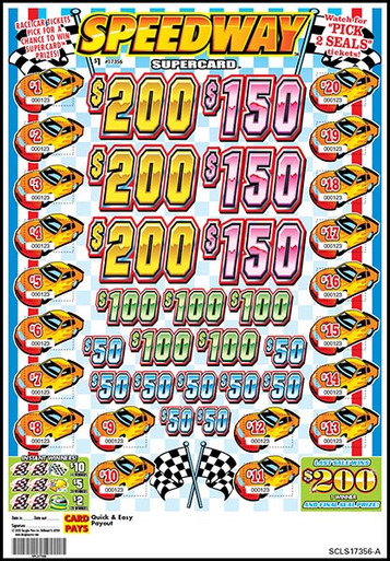 Speedway PK 3W $1 4@$200 $2B 21% 3360 LS - Alaska Pulltabs and Bingo ...