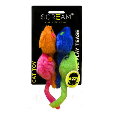 Scream - Multi Color Mice 4pk - Mooey's Pty Ltd