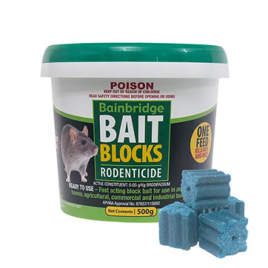 Bainbridge Rodent Bait Blocks - 500g (Yellow) - Mooey's Pty Ltd