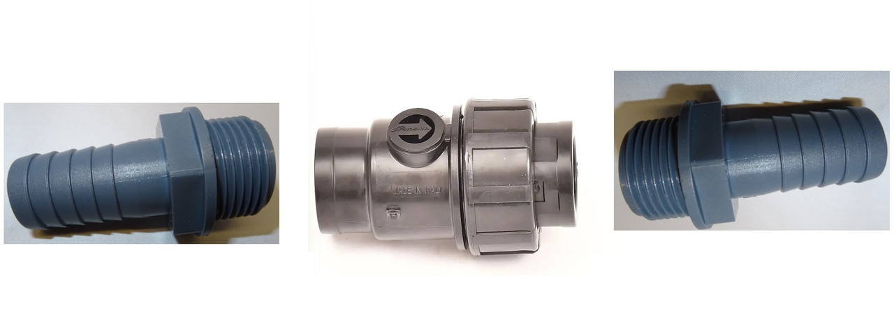 Unidelta Check Valve Body c/w Hose Adapters