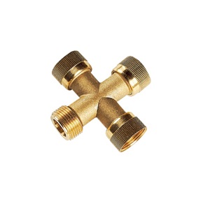 Brass Manifold Cross 1"