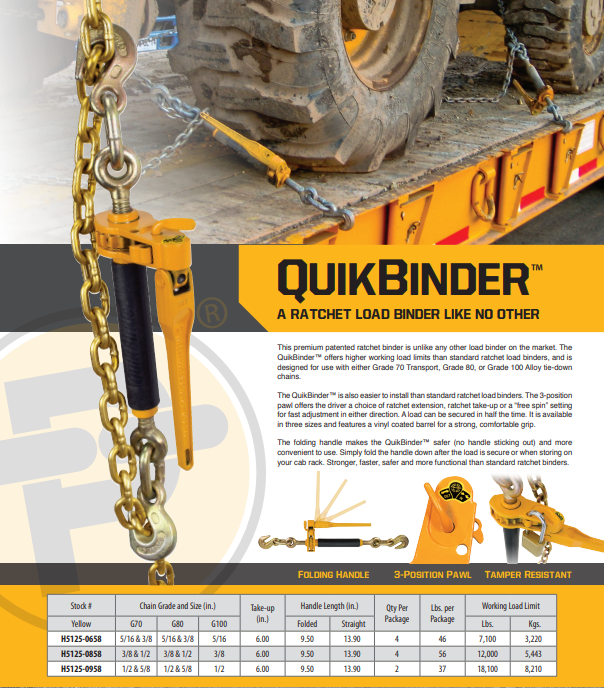 Peerless QuikBinder Plus – 1/2" - 5/8" Ratchet Load Binder - Northgate ...