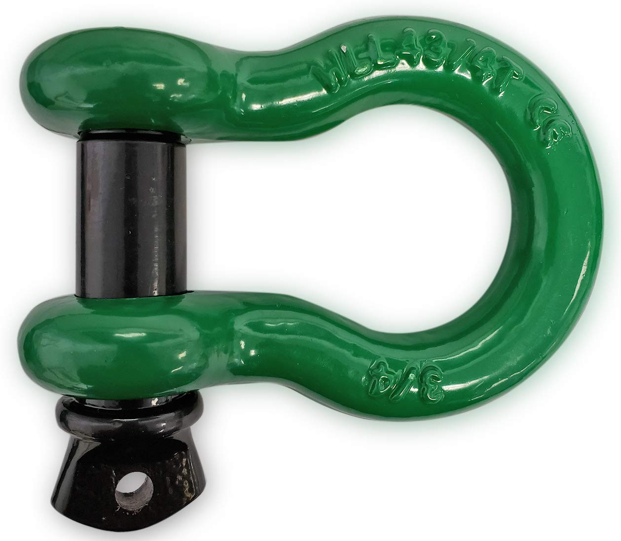 3/4" Heavy-Duty D-Ring Shackles with 7/8" Pin – Green Shackle & Black ...