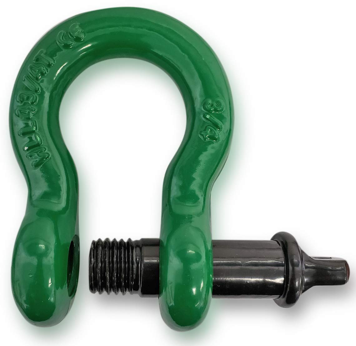 3/4" Heavy-Duty D-Ring Shackles with 7/8" Pin – Green Shackle & Black ...