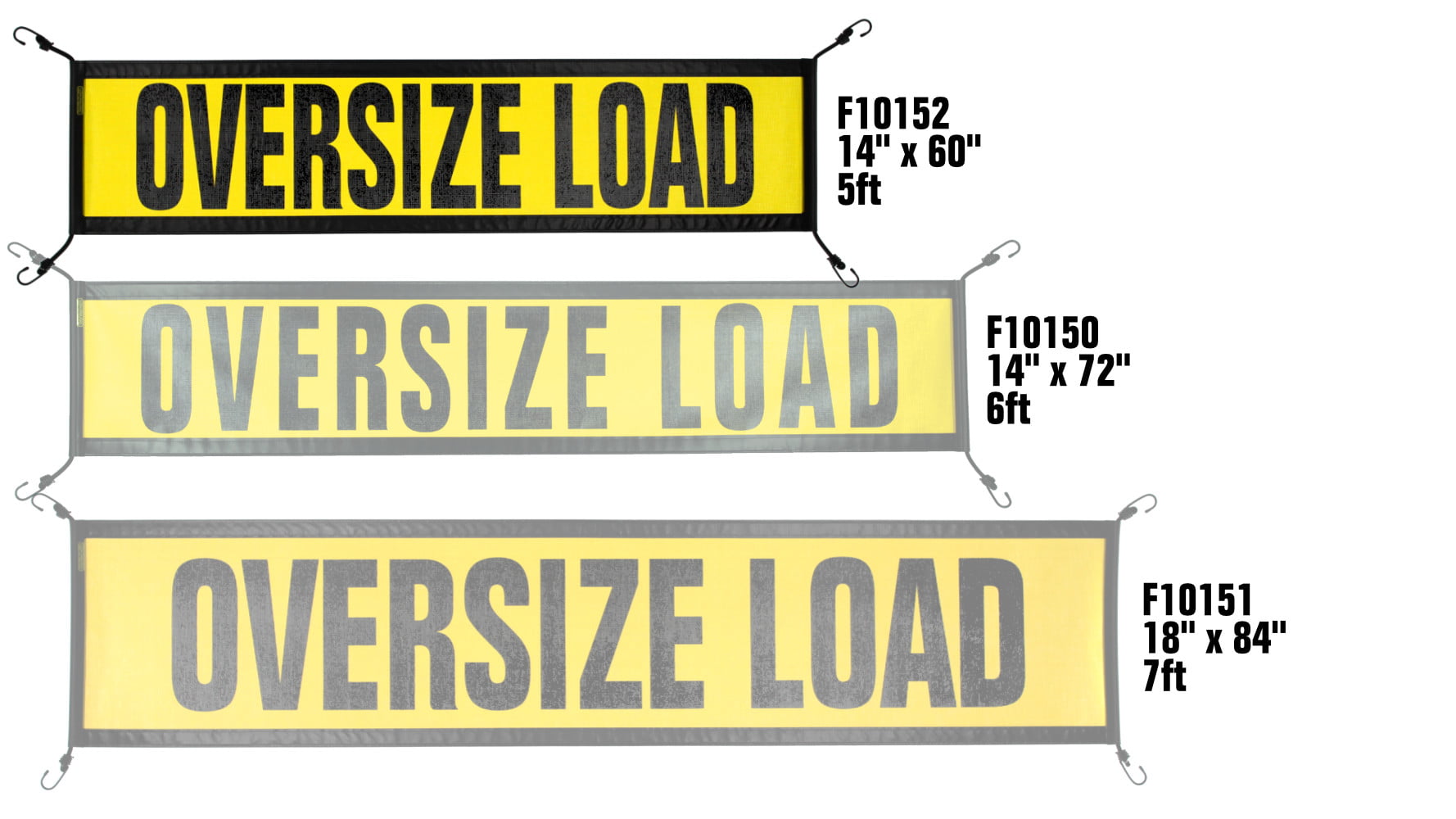 Reflective Oversize Load Sign 18" x 84" with Bungee Cord - NCC Online