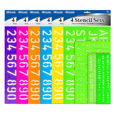 Assorted Size Lettering Stencil Ruler Sets