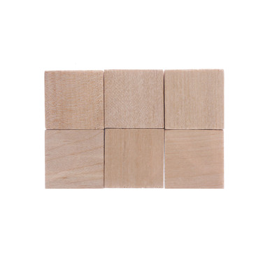 Wooden Cubes,25mm 6pcs. Premium Wood.