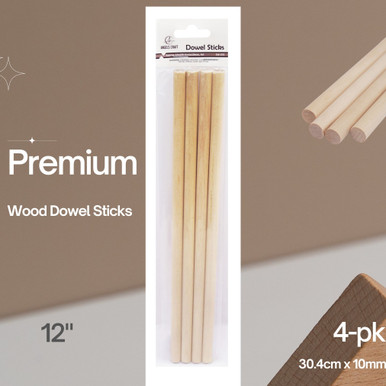 DOWEL STICK NATURAL WOOD CURATED 12