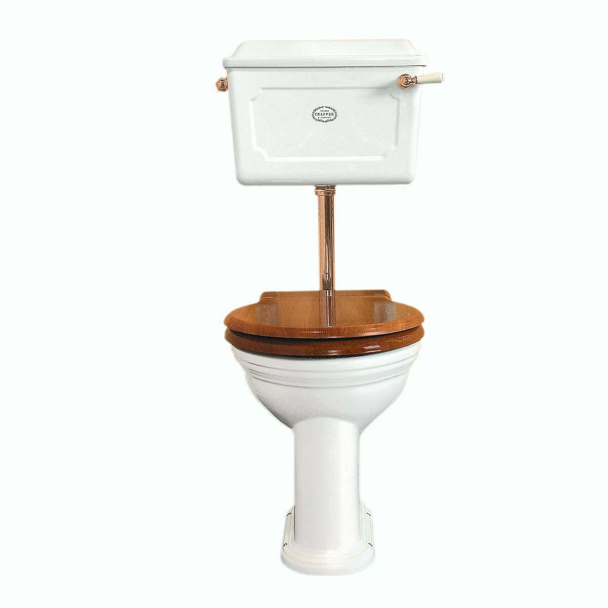 Thomas Crapper Low-level Ceramic Cistern WC Set - Polished Brass ...