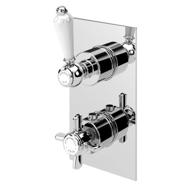London concealed dual outlet shower valve including easybox installation