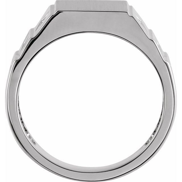 Platinum .08 CTW Natural Diamond 23.5 mm Geometric Signet Ring ...