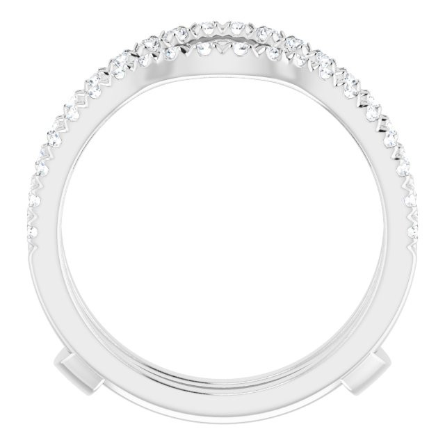 Platinum 1/2 CTW Diamond French-Set Ring Guard Mounting - PlatinumOnly
