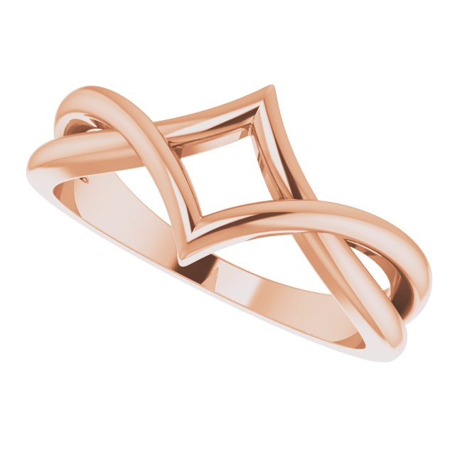 14K Rose Gold Geometric Negative Space Ring - Gracious Rose Jewelry