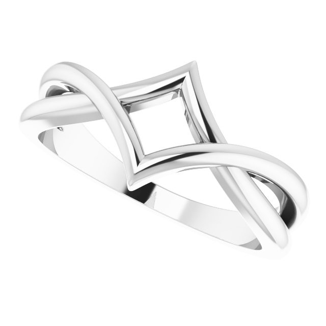 14K White Gold Geometric Negative Space Ring - Gracious Rose Jewelry