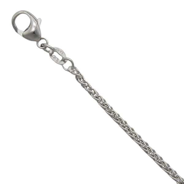 14K White Gold 2.0mm Round Wheat Chain - Gracious Rose Jewelry