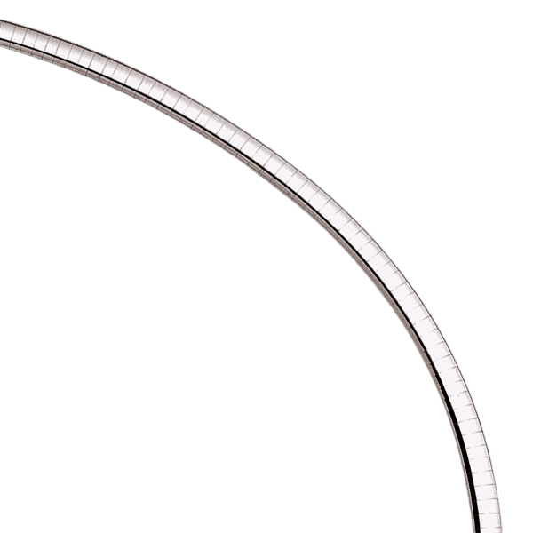 18K White Gold 6.0mm Domed Omega Chain - Gracious Rose Jewelry