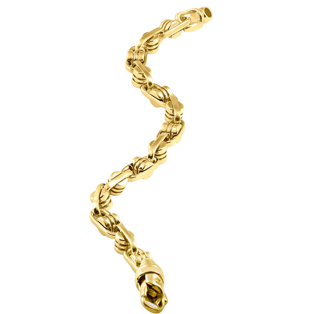 14k Handcrafted 6.5mm Sliding Barrel Link Chain - Gracious Rose Jewelry