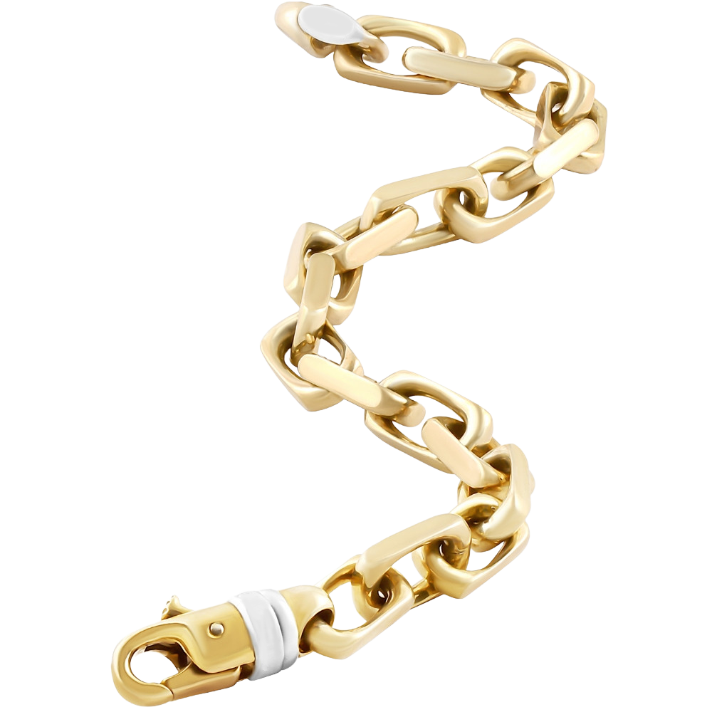 18k Handcrafted 8mm Anchor Link Chain - Gracious Rose Jewelry