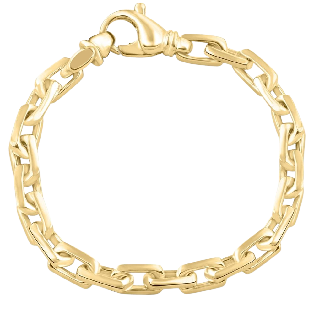 18k Handcrafted 7.5mm Anchor Link Chain - Gracious Rose Jewelry