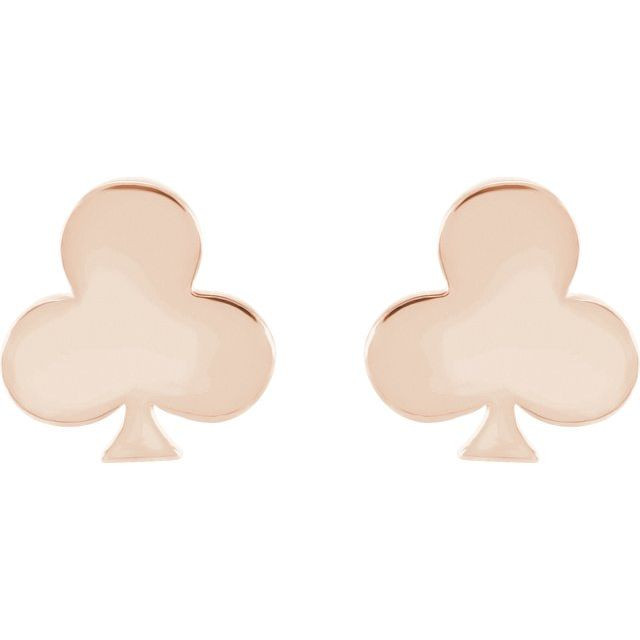 14K Rose Gold Club Earrings - Gracious Rose Jewelry