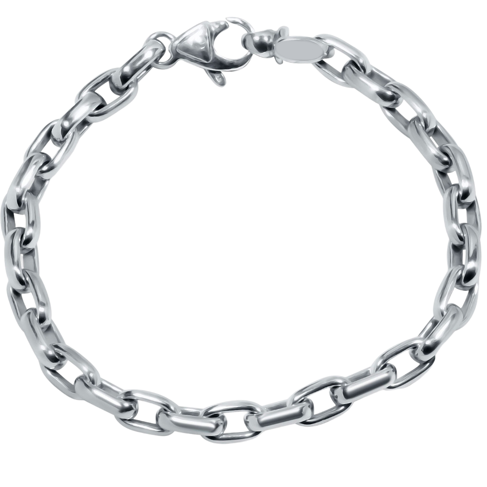 Platinum Oval Rolo Chain - PlatinumOnly