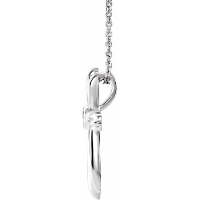 Platinum Gemstone Cross Necklace - PlatinumOnly