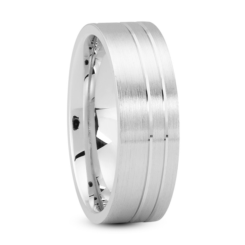 Platinum Brushed Dual Line Accent Band - PlatinumOnly
