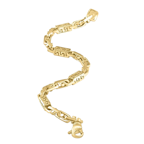 Platinum Bold & Greek Key Link Chain - PlatinumOnly