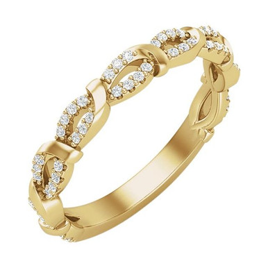 14K Yellow Gold 1/5 CTW Natural Diamond Twisted Anniversary Band ...
