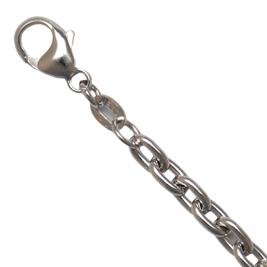 18K White Gold 3.6mm Open Cable Chain - Gracious Rose Jewelry