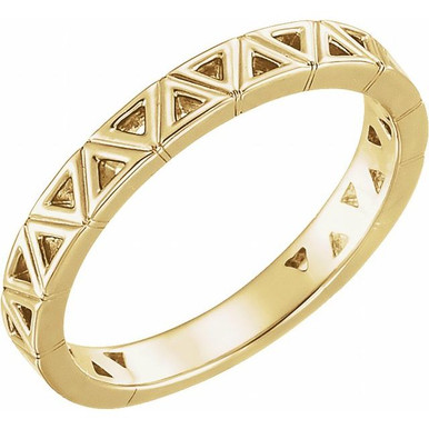 14K Yellow Gold Stackable Geometric Ring - Gracious Rose Jewelry