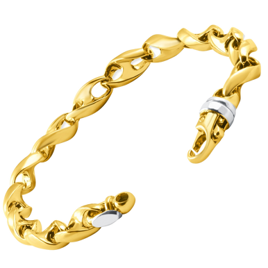 18k Handcrafted 8mm Twisted-Tab Link Chain - Gracious Rose Jewelry