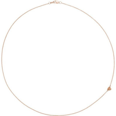 14K Rose Gold Sideways Off-Center Heart Necklace - Gracious Rose Jewelry