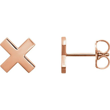14K Rose Gold X Earrings - Gracious Rose Jewelry