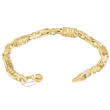 Platinum Bold & Greek Key Link Chain - PlatinumOnly