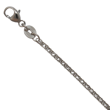 Platinum 1.3mm Diamond Cut Square Cut Wheat Chain - PlatinumOnly