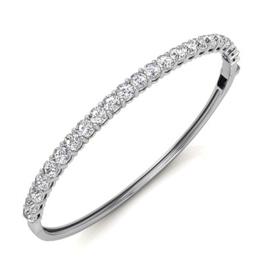 Lovely Platinum Diamond Bangle - PlatinumOnly