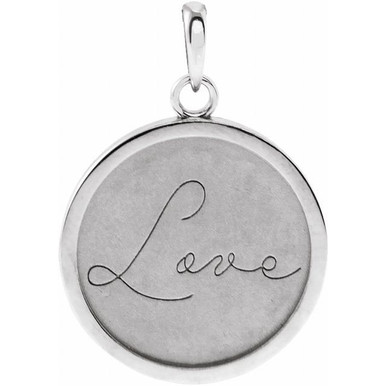 Platinum Engraved Disc Pendant - PlatinumOnly