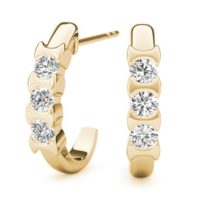 Platinum Diamond "J" Hoops - PatinumOnly.com