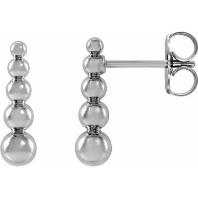 Platinum Graduated Ball Earrings - PlatinumOnly