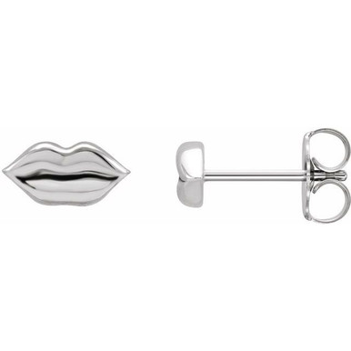 Platinum Tiny Lips Earrings - PlatinumOnly