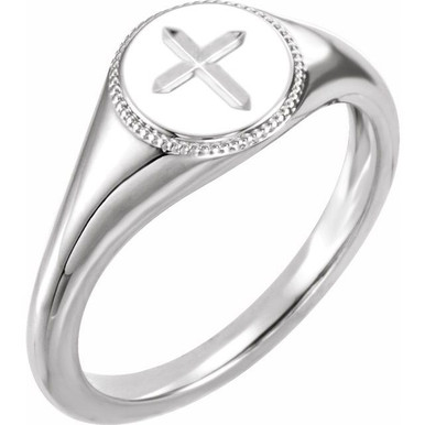 Platinum Embedded Cross Ring - PlatinumOnly