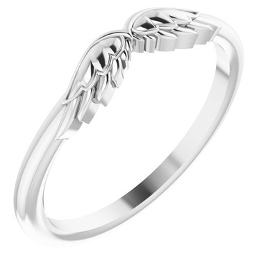 Platinum Stackable Angel Wings Ring - PlatinumOnly