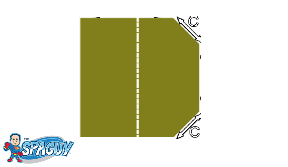 (2) Cut Corner Spa Covers Standard Hinge