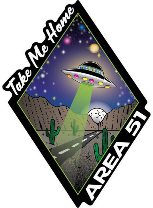 Take Me Home Area 51 UFO- Postcard Sized Vinyl Sticker 6" x 4.25 ...