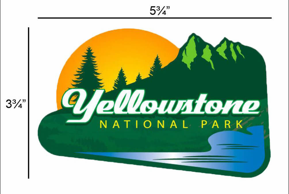 Yellowstone National Park Mountain Landscape - Postcard Sized Vinyl ...