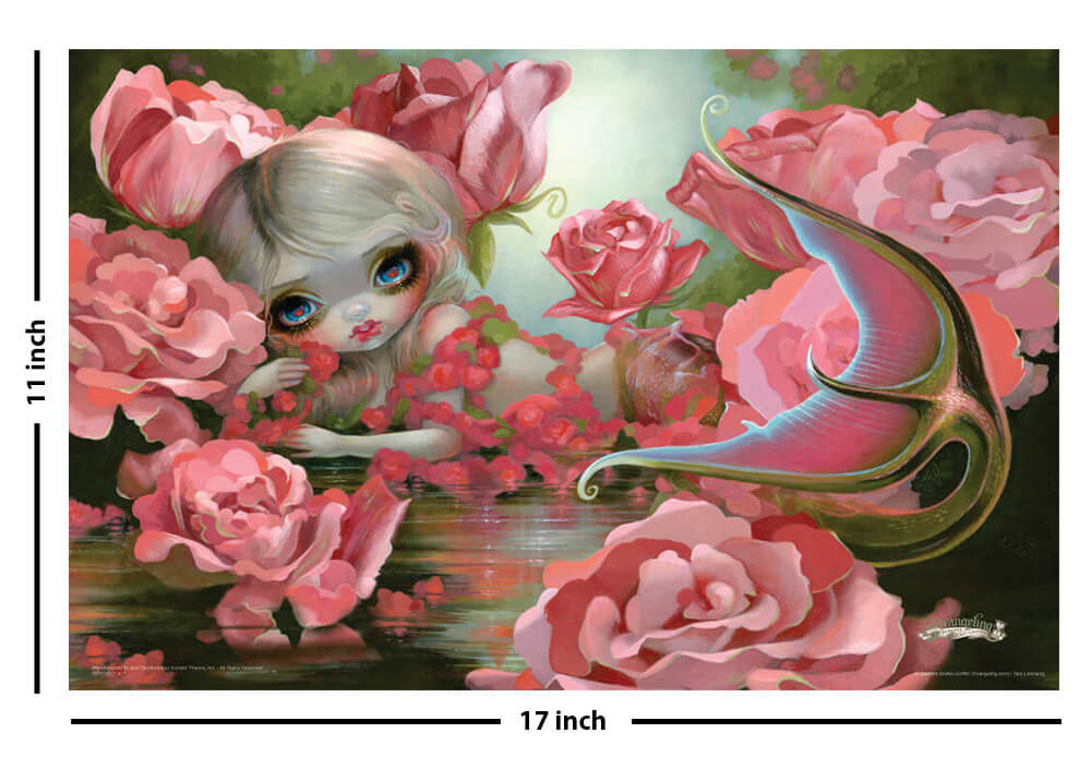 Strangeling - Mermaid With Roses Mini Poster 17" x 11"